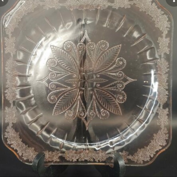 Jeanette | Kitchen | Jeanette Co Pink Adam Depression Glass Plate ...